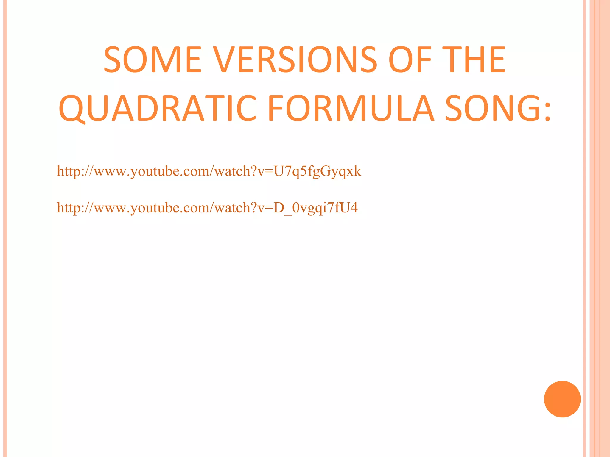 Quadratic Formula Presentation | PPT