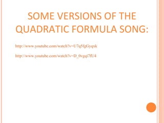 Quadratic Formula Presentation | PPT