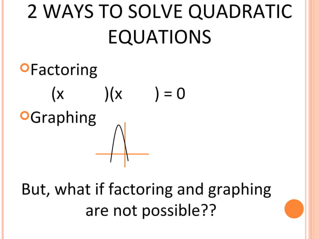 Quadratic Formula Presentation Ppt