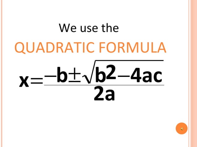 Quadratic Formula Presentation | PPT