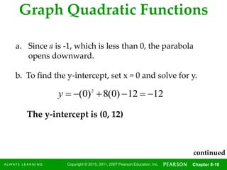 Introduction of Quadratic Functions and its graph | PPT