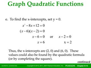Introduction of Quadratic Functions and its graph | PPT