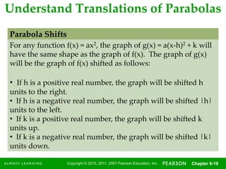 Introduction of Quadratic Functions and its graph | PPT