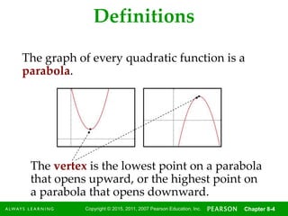 Introduction of Quadratic Functions and its graph | PPT