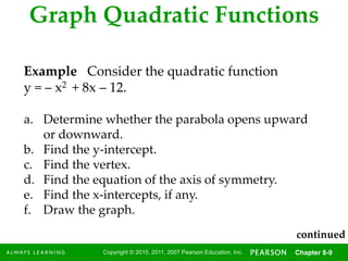 Introduction of Quadratic Functions and its graph | PPT | Free Download