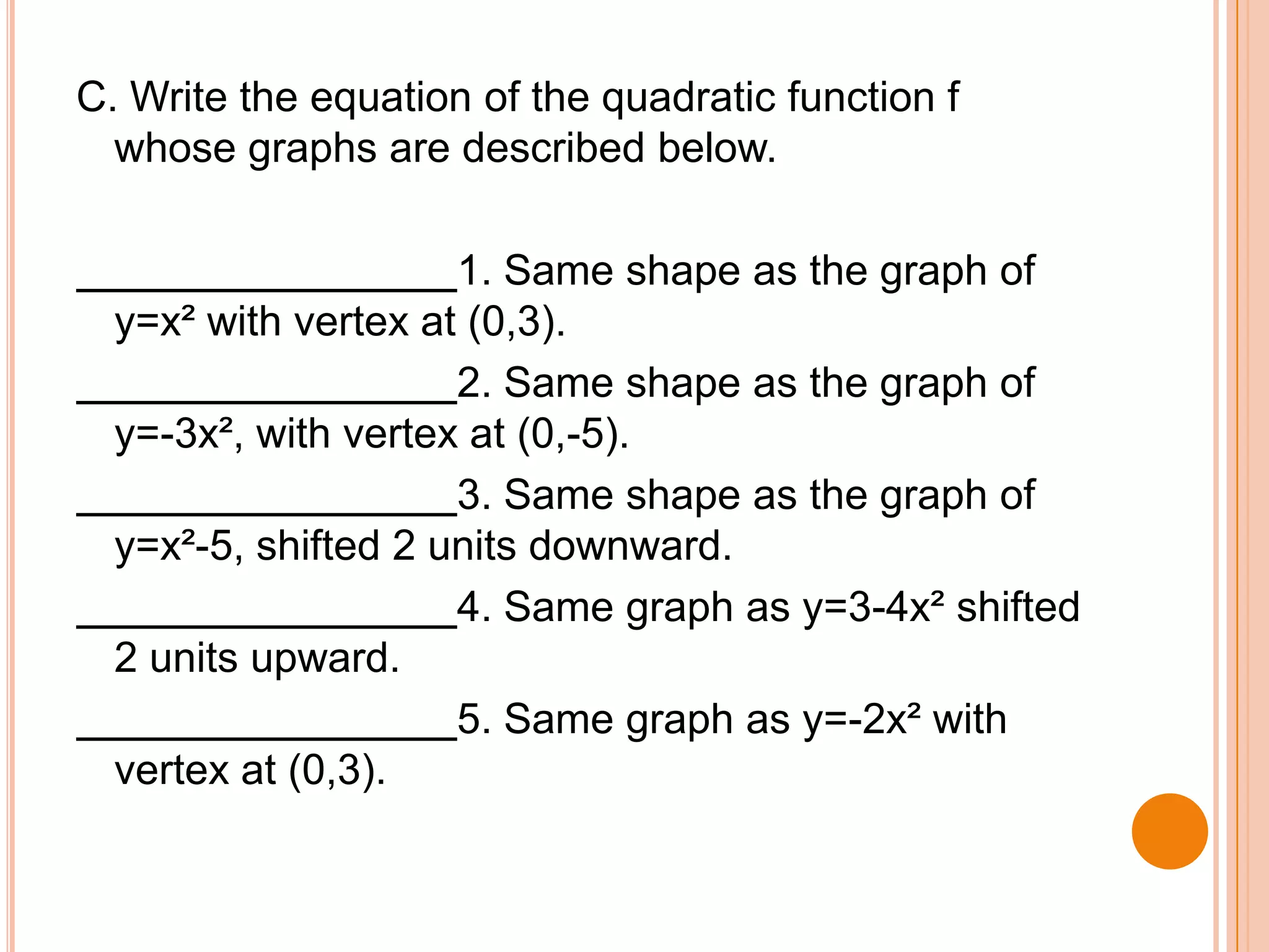 Quadratic functions | PPTX