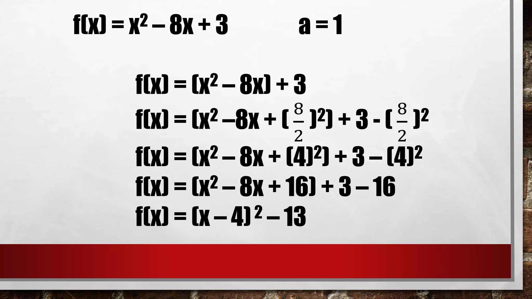 Quadratic functions | PPTX | Computing | Technology & Computing