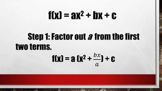 Quadratic functions | PPTX | Computing | Technology & Computing