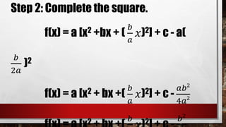 Quadratic functions | PPTX | Computing | Technology & Computing