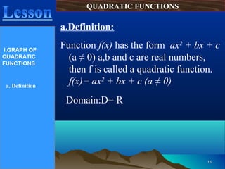 Quadratic functions | PPT