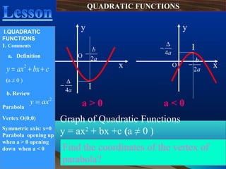 Quadratic functions | PPT