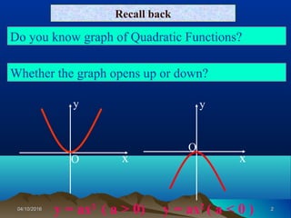 Quadratic functions | PPT