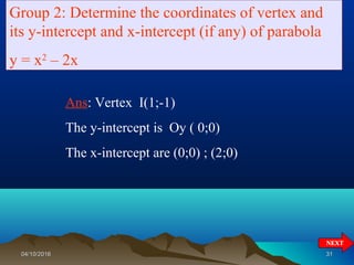 Quadratic functions | PPT