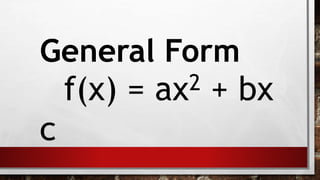 Transforming Quadratic functions from General Form to Standard Form | PPTX