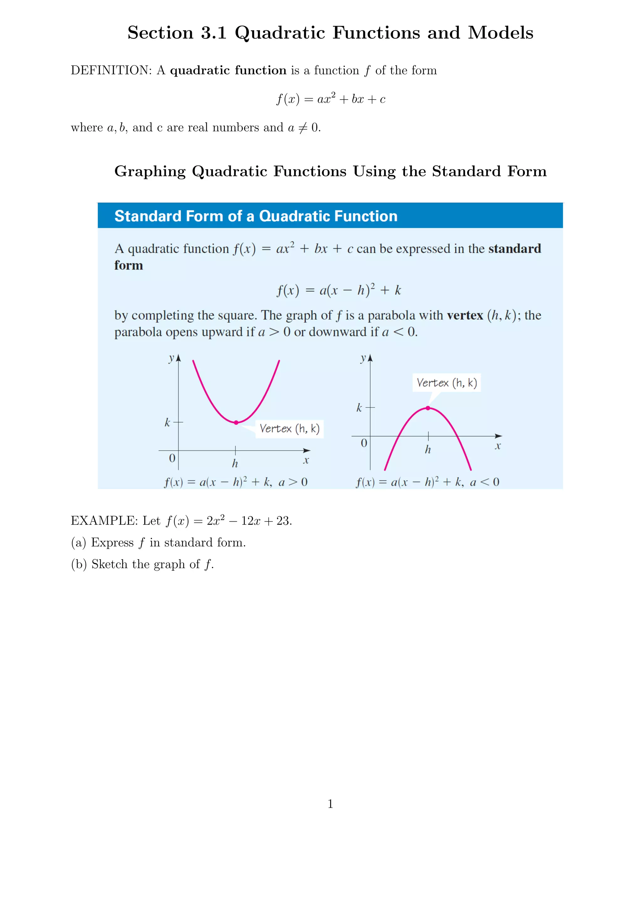 Quadratic Functions And Models Pdf Physics Science