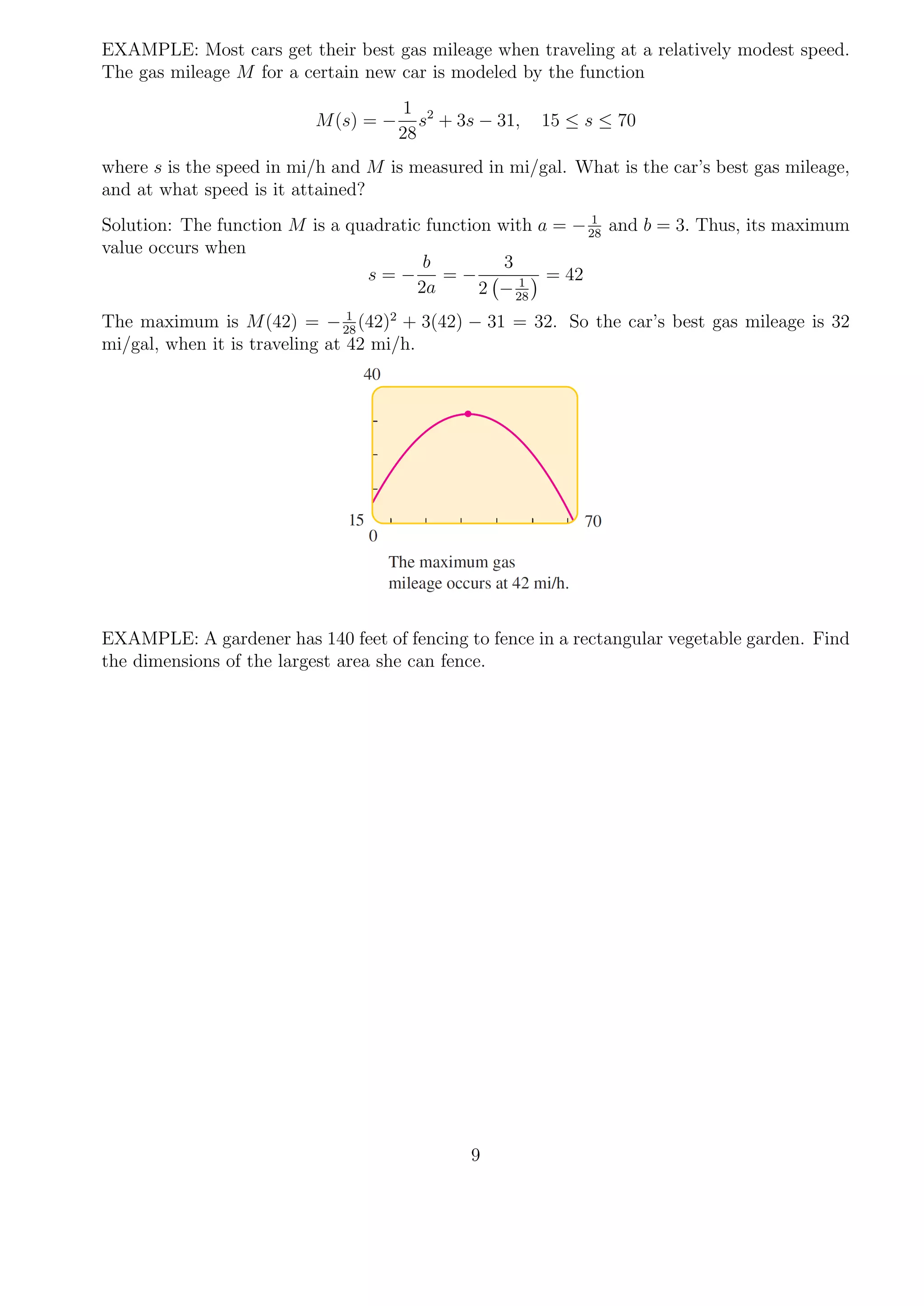Quadratic functions and models | PDF