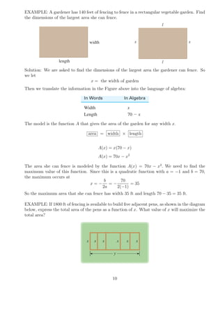 Quadratic functions and models | PDF | Physics | Science