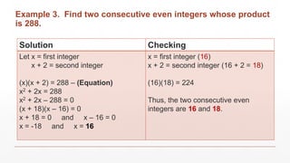 Quadratic functions and their application | PPTX