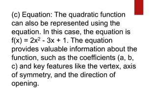 Quadratic Functions (a) table of values (b) graph (c)equation.pptx
