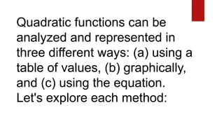 Quadratic Functions (a) table of values (b) graph (c)equation.pptx