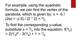 Quadratic Functions (a) table of values (b) graph (c)equation.pptx