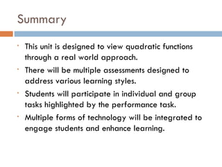 Quadratic functions power point | PPT