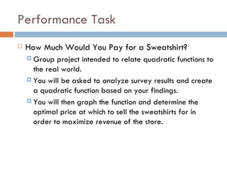 Quadratic functions power point | PPT