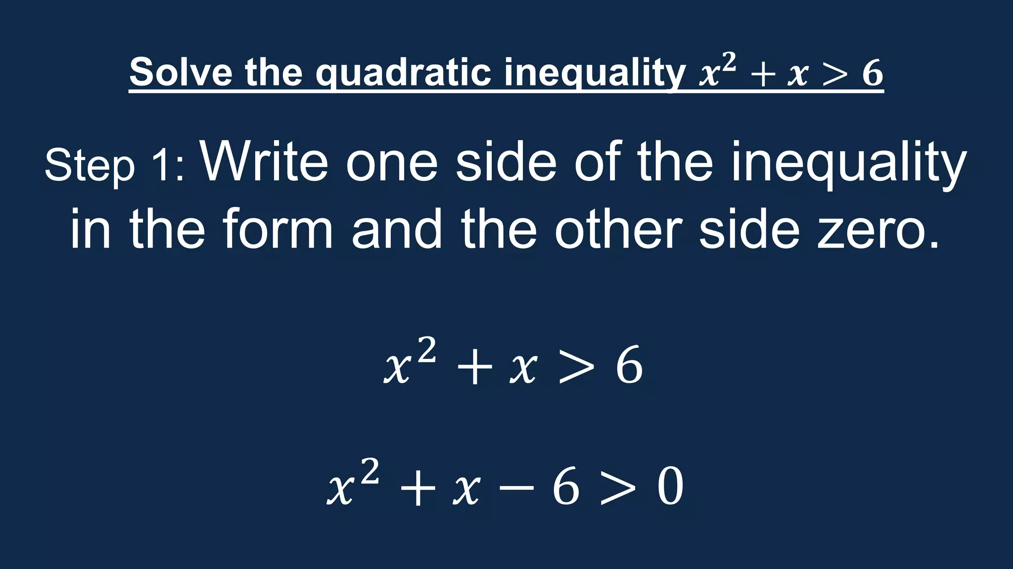 Quadratic Inequalities | PPTX