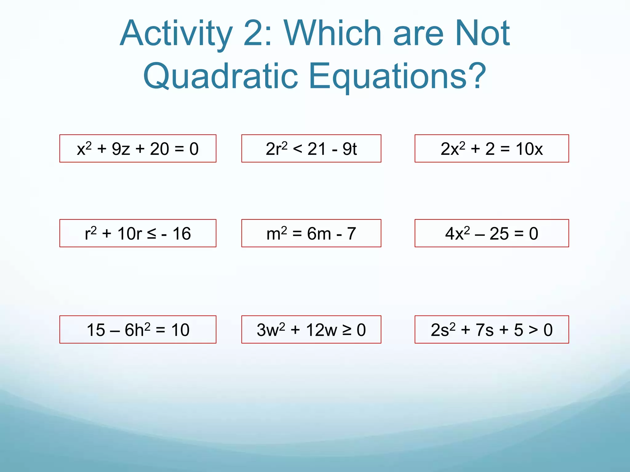 Quadratic inequality | PPTX