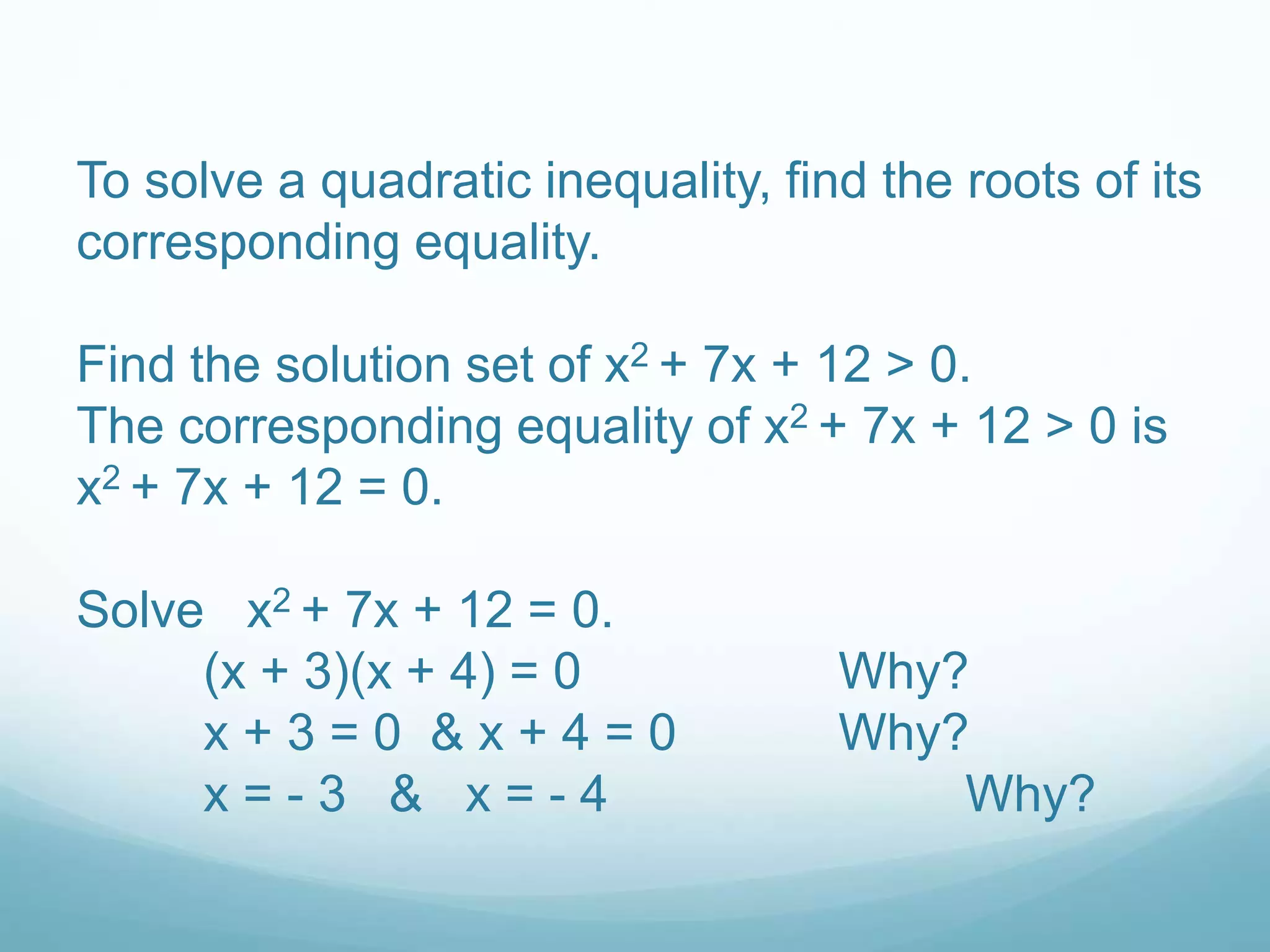 Quadratic inequality | PPTX | Physics | Science