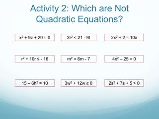 Quadratic inequality | PPTX
