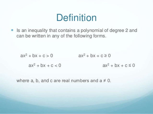 Quadratic inequality