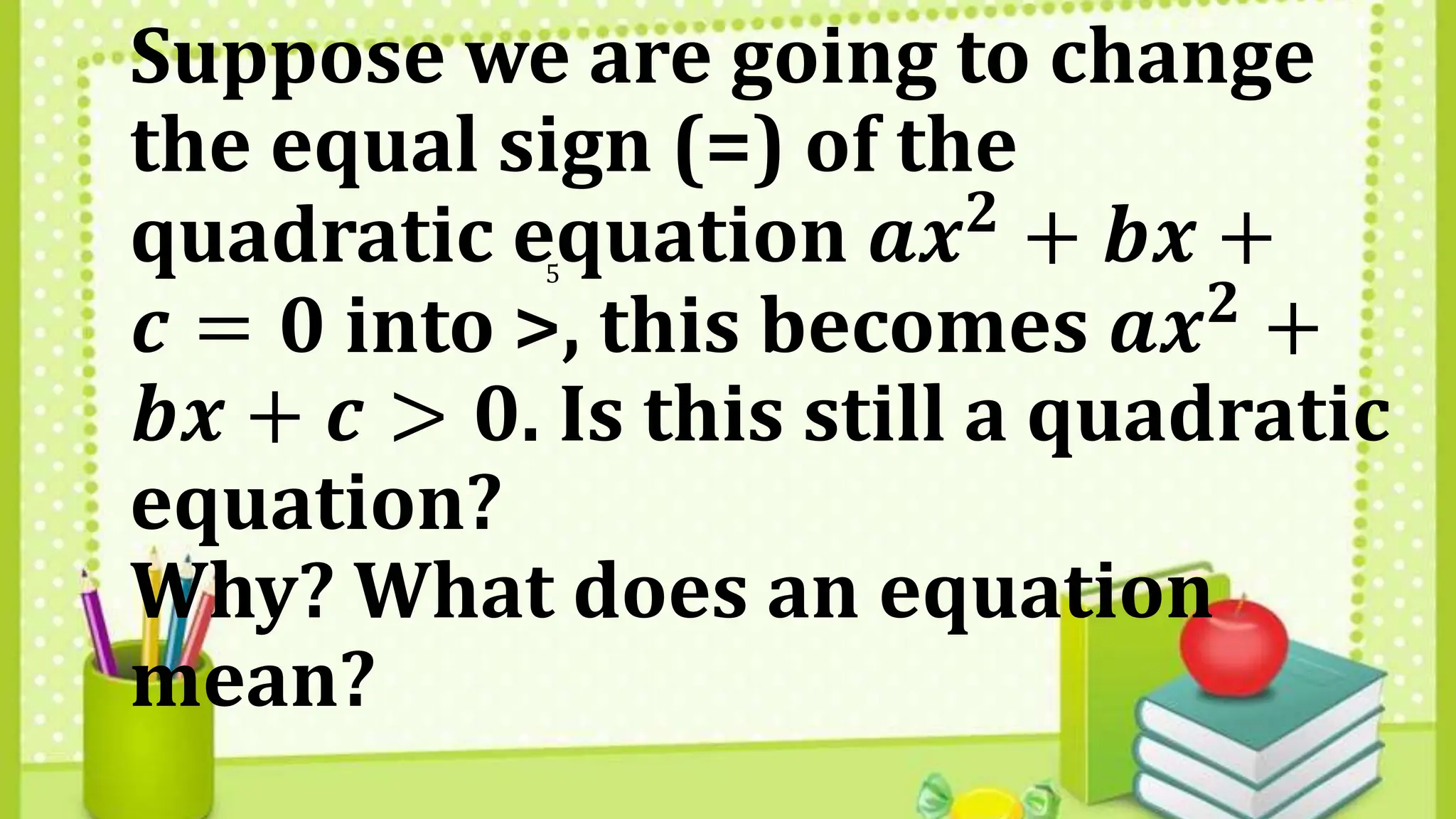 QUADRATIC INEQUALITY powerpoint presentation | PPTX