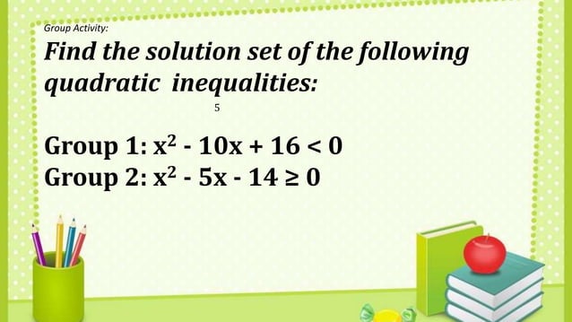 QUADRATIC INEQUALITY powerpoint presentation | PPTX