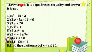 QUADRATIC INEQUALITY powerpoint presentation | PPTX