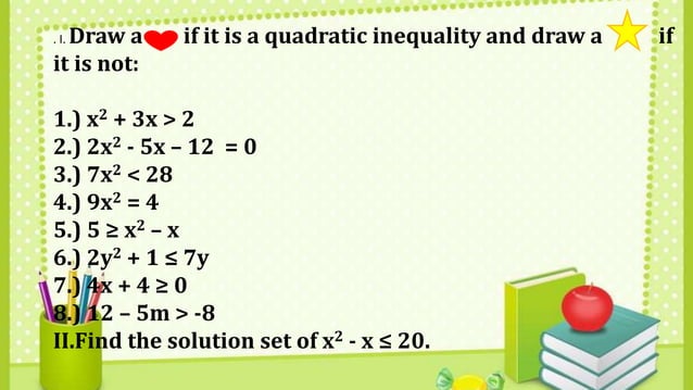QUADRATIC INEQUALITY powerpoint presentation | PPTX