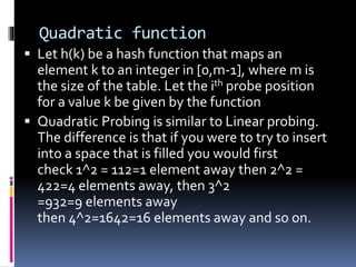 Quadratic probing | PPTX
