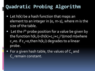 Quadratic probing | PPTX