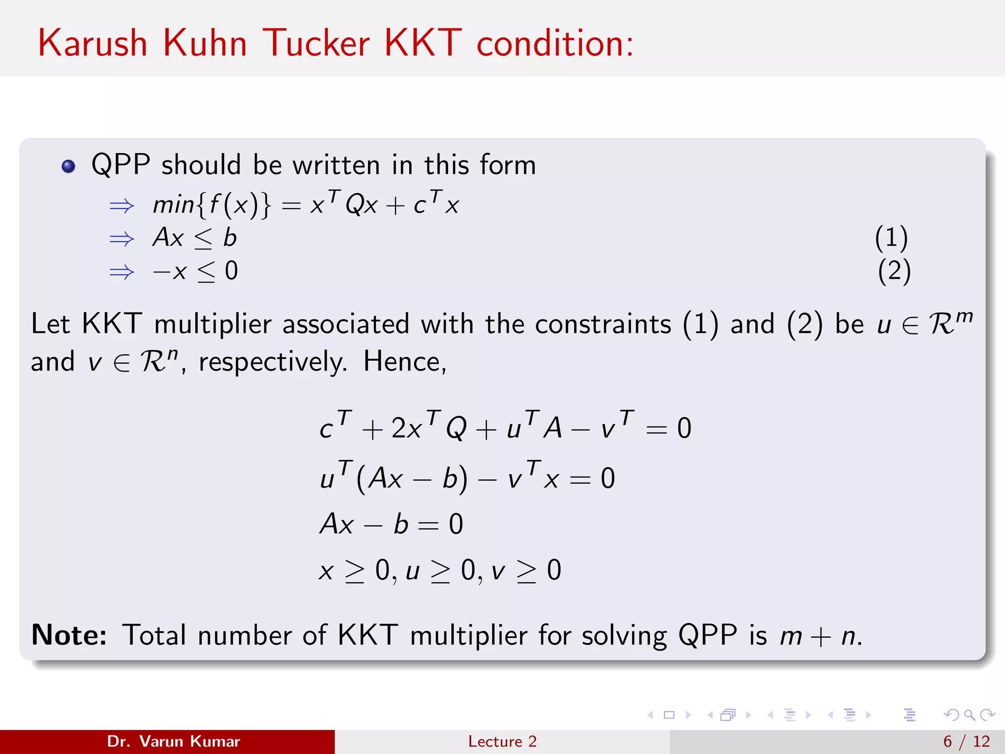 Quadratic Programming Tool Of Optimization Ppt 
