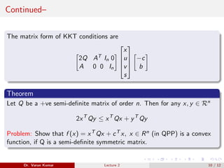 Quadratic programming (Tool of optimization) | PDF
