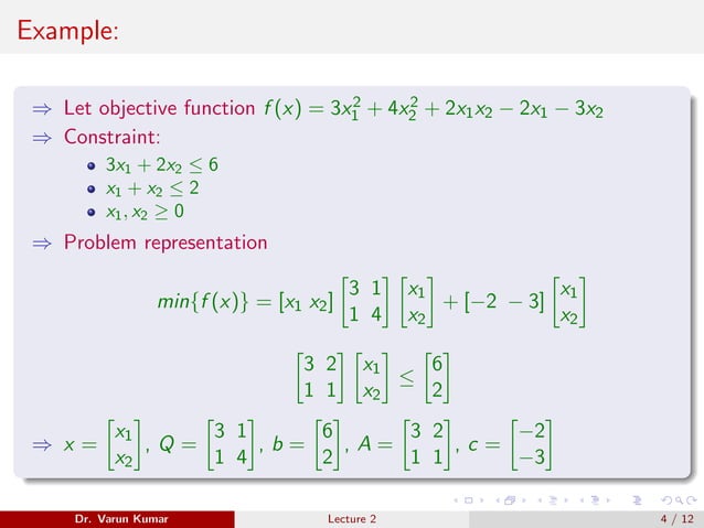 Quadratic programming (Tool of optimization) | PDF | Technology & Computing