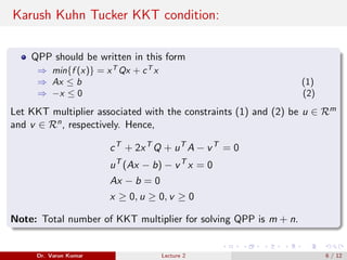 Quadratic programming (Tool of optimization) | PDF