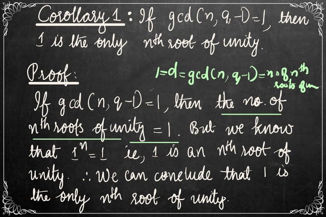 Roots of Unity & Quadratic residues | PPT
