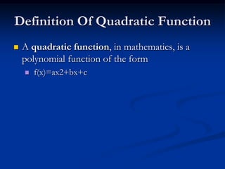 Quadratic Function by Robert & Phillip | PPSX