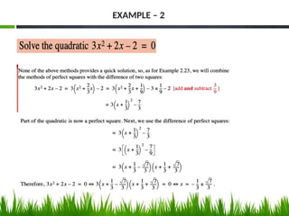 QUADRATICS for As Level Mathematics...... | PPT
