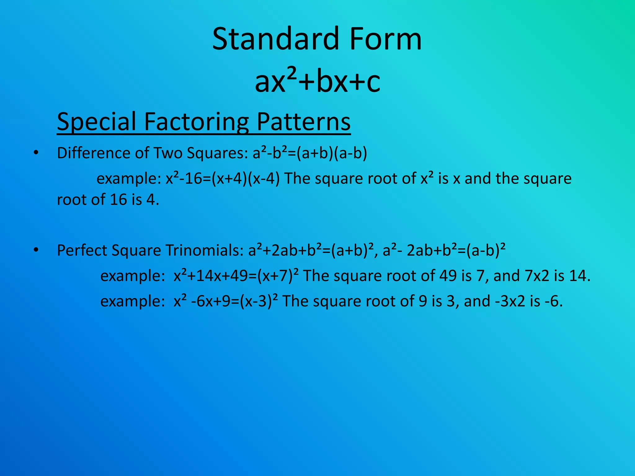 Quadratics Final | PPT