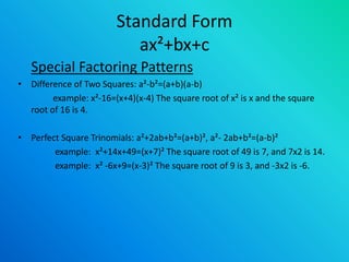 Quadratics Final | PPT