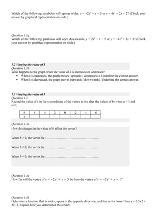 Quadratics in polynomial form | DOC