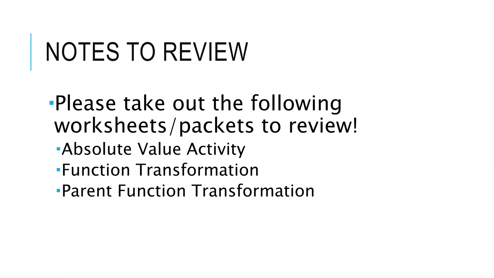Quadratic Transformations Notes | PPTX | Physics | Science