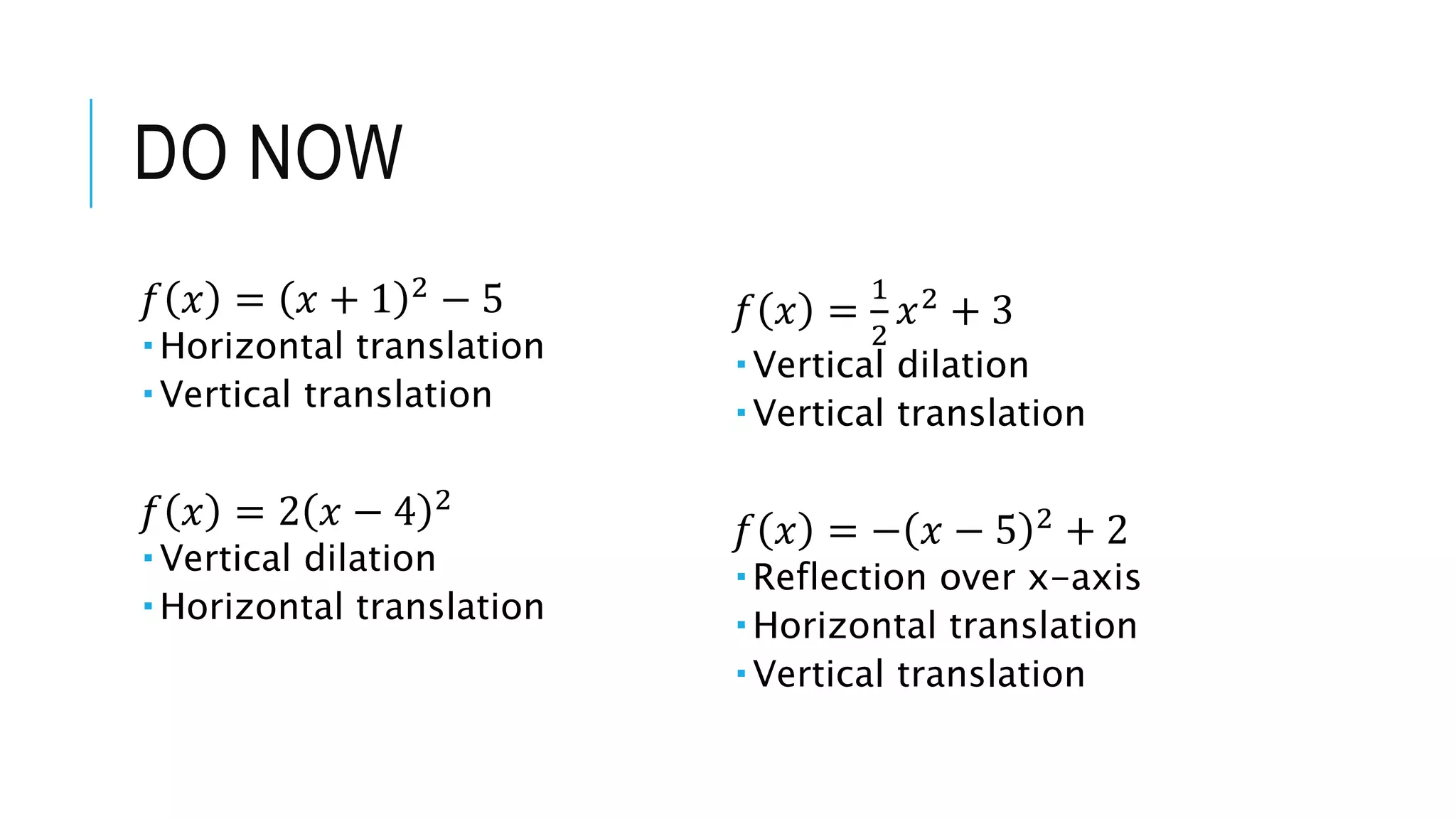 Quadratic Transformations Notes | PPTX | Physics | Science